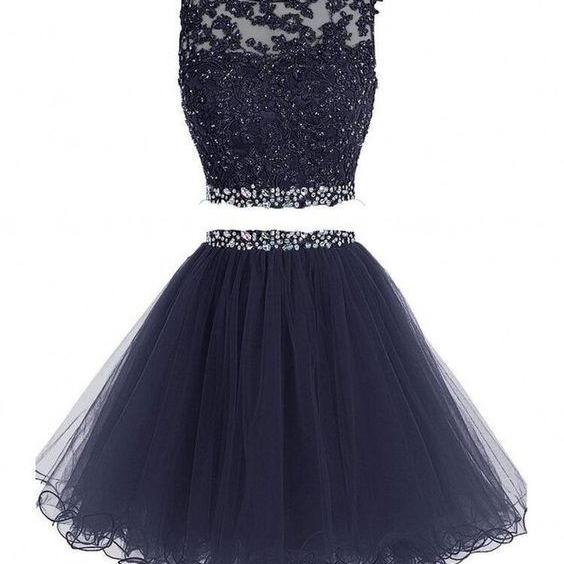Black Two Pieces Party Dress,prom Dresses,evening Dresses Homecoming ...